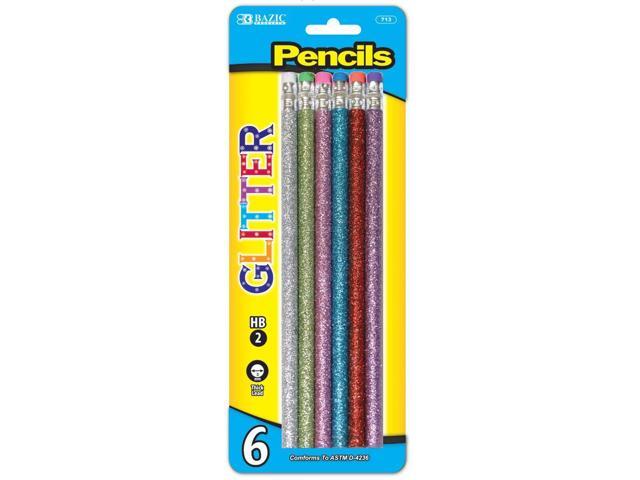 Click here for BAZIC HB2 Glitter Wood Pencil w/ Eraser 6/Pack prices