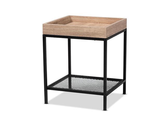 Baxton Studio Gellert Classic and Traditional Grey Finished Wood 1-Drawer End Table