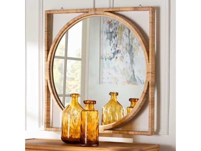 Click here for bali & pari Bayan Japandi Natural Rattan Wall Mirr... prices