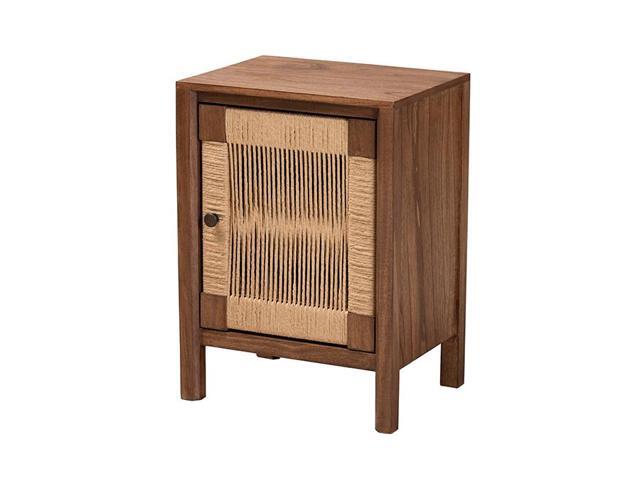 Baxton Studio Holitz Modern Bohemian Walnut Brown Finished Bayur Wood Nightstand