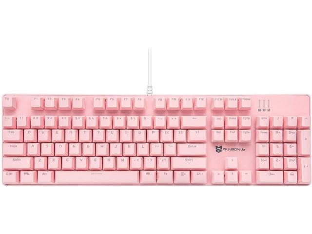 Click here for Full Size Wired Mechanical Gaming Pink Keyboard Bl... prices
