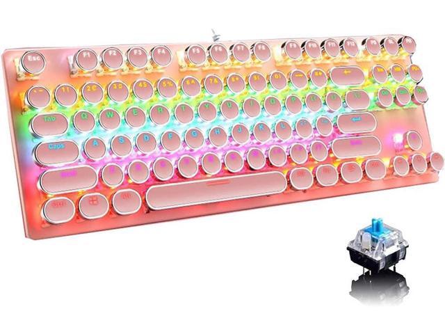Click here for Mechanical Gaming Pink Keyboard 87 Key Retro Punk... prices