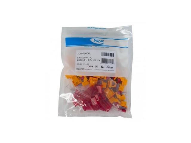 Click here for ICC CAT6JKPK-YL IC107L6CYL CAT6 EZ 25 PK YELLOW prices