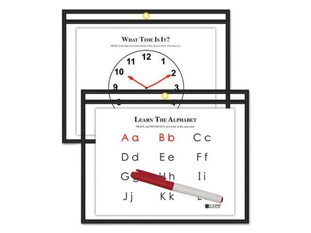 Click here for C-Line Reusable Dry Erase Pockets  12 X 9  Black 4... prices