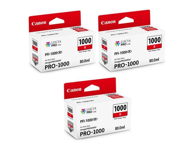 Click here for Canon 3 Pack PFI-1000R Red LUCIA PRO ink for image... prices