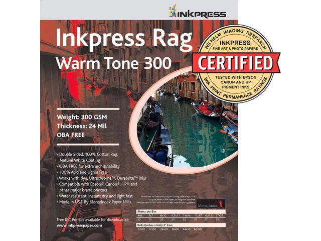 Click here for Inkpress Rag Warm Tone 300 Double Sided  Cream Whi... prices