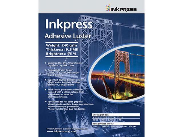 Click here for Inkpress Adhesive Luster Inkjet Paper  240 gsm Wei... prices