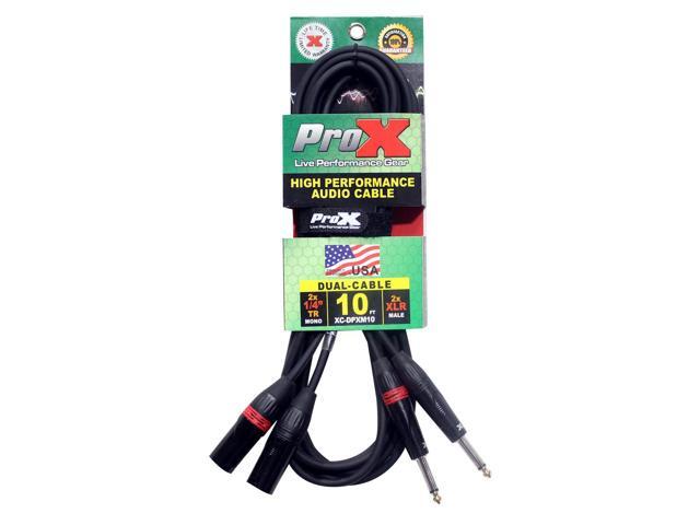 Click here for ProX XC-DPXM10 10 Dual 1/4 TS-M to Dual XLR-M Unba... prices