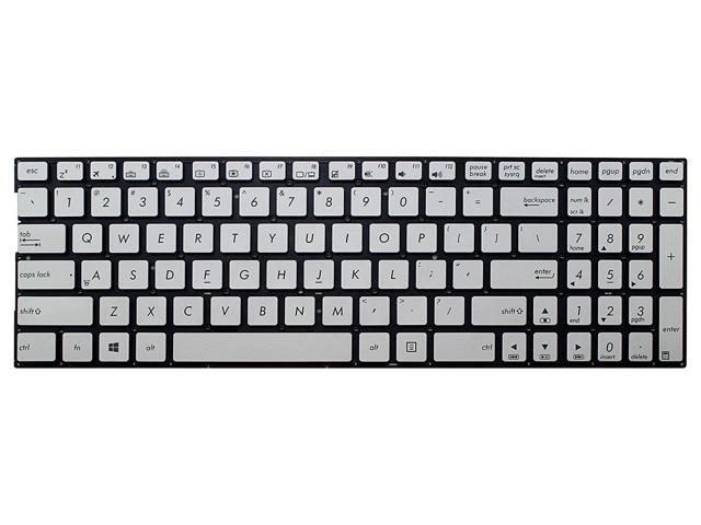 Click here for New US Silver English Laptop Keyboard (without fra... prices