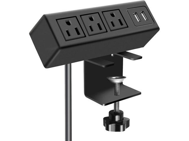 Click here for 3 Outlet Desk Clamp Power Strip  Desk Mount USB Ch... prices