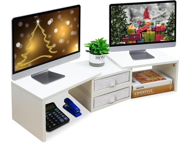 Click here for TEAMIX Dual Monitor Stand Riser with 2 Drawers - L... prices