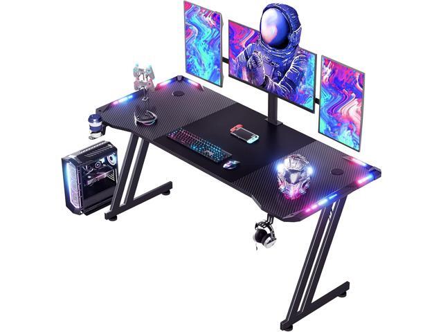 Click here for HLDIRECT 63 Inch Gaming Desk with LED Lights Carbo... prices