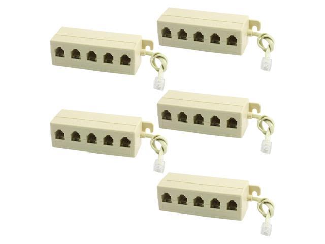 Click here for Unique Bargains 5PCS RJ11 6P4C M to 6P2C F 5 Way T... prices