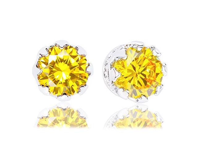 Click here for 18k Gold Plated Cubic Zirconia Crown Solitaire Stu... prices