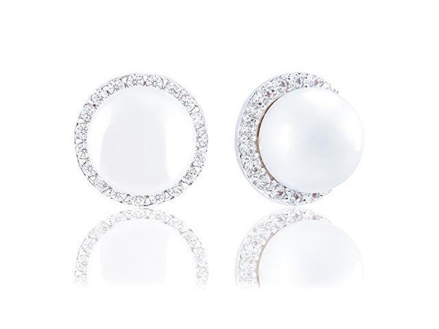 Click here for 18k Gold Plated Round Shell Pearl with Cubic Zirco... prices