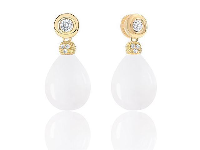 Click here for 18k Gold Plated White Shell Pearl with Cubic Zirco... prices