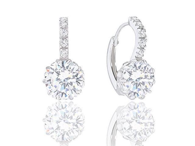 Click here for 18k Gold Plated Solitaire Cubic Zirconia Leverback... prices