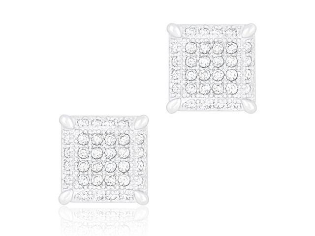 Click here for 18k White Gold Plated Cubic Zirconia Ice Cube Dice... prices