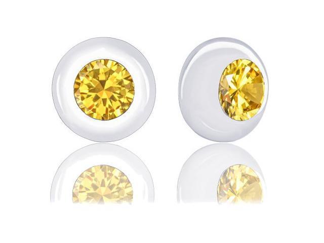 Click here for 18k Gold Plated Bezel Cubic Zirconia Solitaire Stu... prices