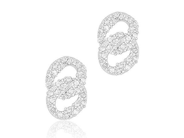 Click here for 18k White Gold Plated Cubic Zirconia Double Loop S... prices