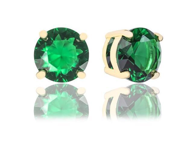 Click here for 18k Gold Plated Round Cubic Zirconia Solitaire Stu... prices