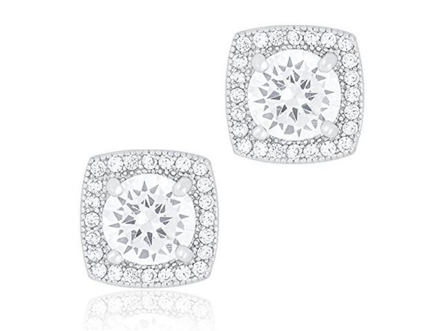 Click here for 18k White Gold Plated Cubic Zirconia Cushion Shape... prices