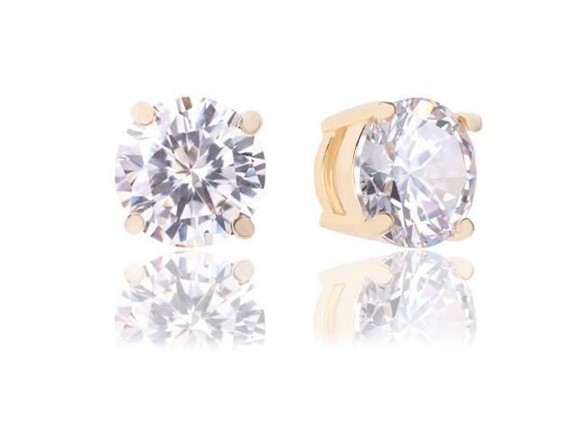 Click here for 18k Gold Plated Round Cubic Zirconia Solitaire Stu... prices