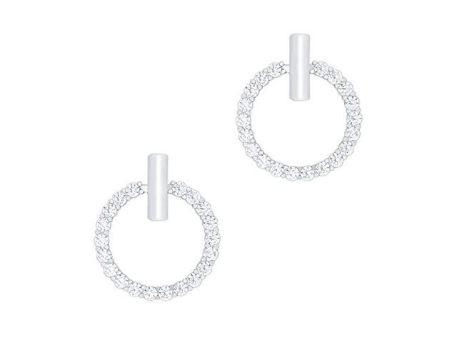 Click here for 18k Gold Plated Cubic Zirconia Hoop Halo Stud Earr... prices