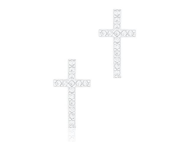 Click here for 18k White Gold Plated Cubic Zirconia Cruciform Cro... prices