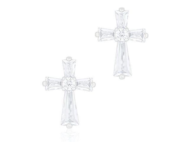 Click here for 18k White Gold Plated Cubic Zirconia Cruciform Cro... prices