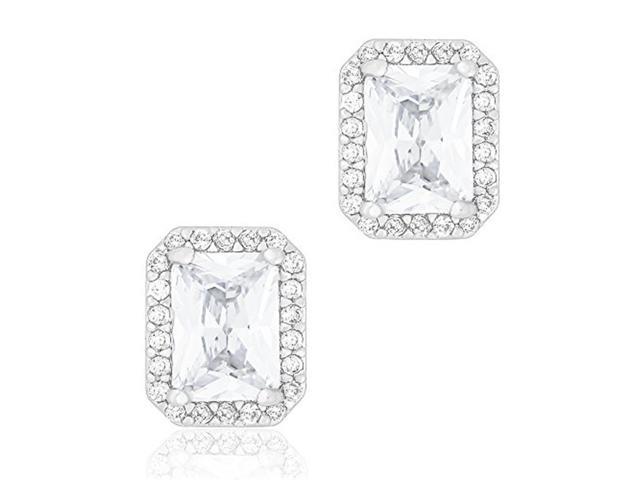 Click here for 18k White Gold Plated Cubic Zirconia Emerald Cut H... prices