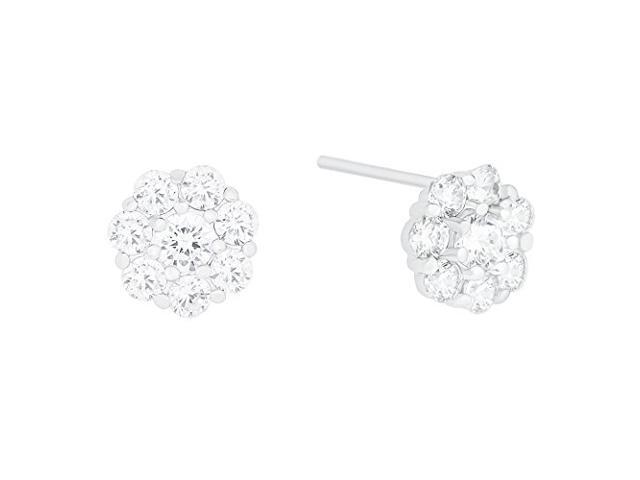 Click here for 18k Gold Plated Cubic Zirconia Flower Stud Earring... prices