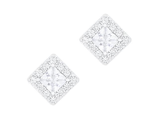 Click here for 18k Gold Plated Solitaire Cubic Zirconia Square St... prices