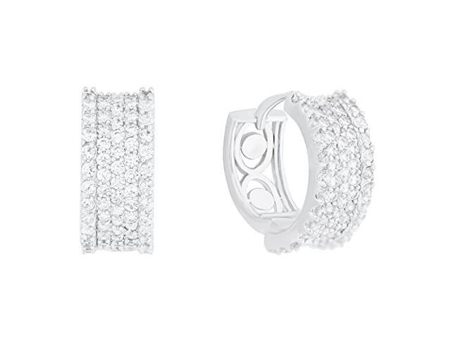 Click here for 18k Gold Plated Cubic Zirconia Accent Hoop Earring... prices