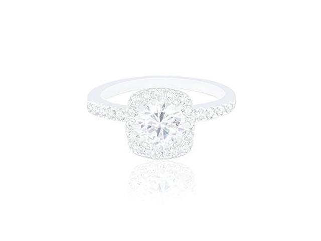 Click here for 18k White Gold Plated Cushion Halo Cubic Zirconia... prices