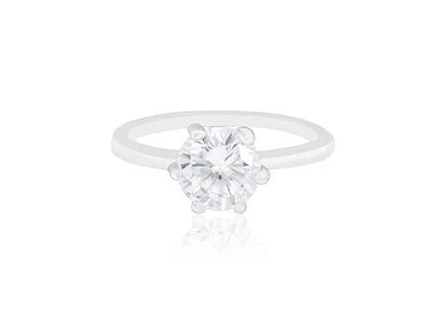 Click here for 18k White Gold Plated Cubic Zirconia Round Solitai... prices