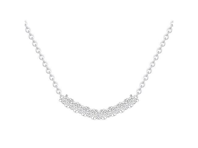 Click here for 18k White Gold Plated Cubic Zirconia Arch Pendant... prices
