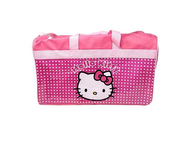 Click here for Hello Kitty Pink Polka Dot Kids Duffle Bag for Tra... prices