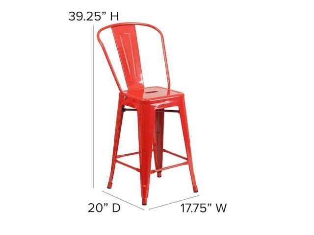 Click here for Flash Furniture Commercial 24 High Red Metal Indoo... prices
