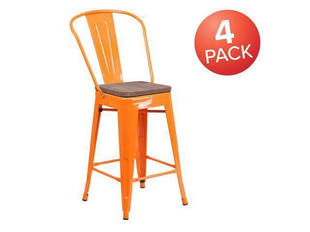 Click here for FLASH FURNITURE 4-CH-31320-24GB-OR-WD-GG Orange Me... prices