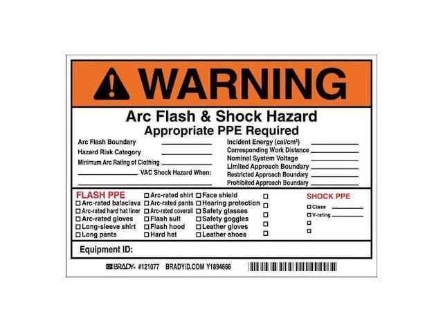 Click here for BRADY 121077 Arc Flash Protection Label 5 In. H PK... prices