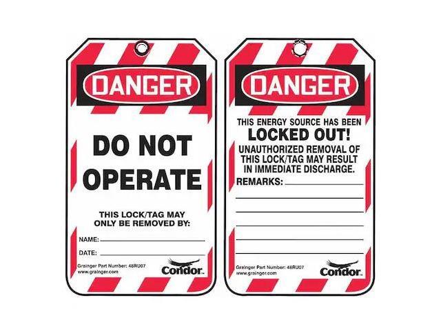 Click here for CONDOR 48RU07 Lockout Tag  Danger  Plastic  3 1/4... prices