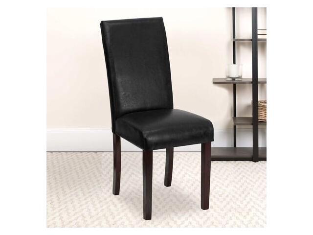 Click here for 2 Pk. Black Leather Upholstered Parsons Chair prices