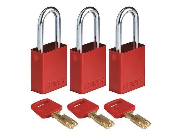 Click here for BRADY ALU-RED-38ST-KA3PK Lockout Padlock  Keyed Al... prices