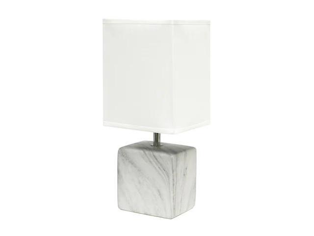 Simple Designs Petite Table Lamp with Shade - White Base  White Shade