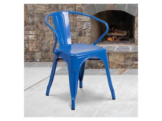 Click here for FLASH FURNITURE 4-CH-31270-BL-GG Blue Metal Indoor... prices