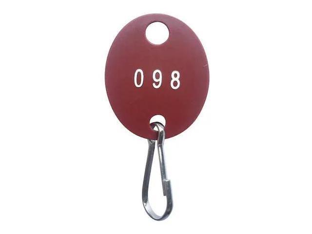 Click here for ZORO SELECT 33J886 Key Tag Numbered 1 to 40 Red PK... prices