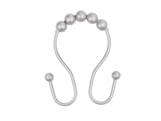 KENNEY MFG KN67124 Rust-Proof Beaded Roller Double Shower Hooks  Set of 12 