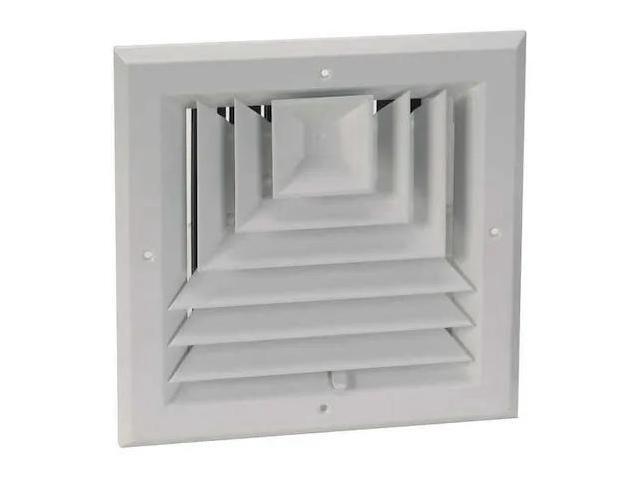 Click here for ZORO SELECT 4MJJ2 6 in Square 3-Way Multilouver Ce... prices