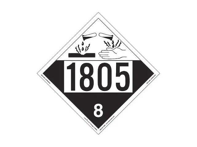 Click here for LABELMASTER ZEZ41805 Corrosive Placard UN 1805 PK2... prices